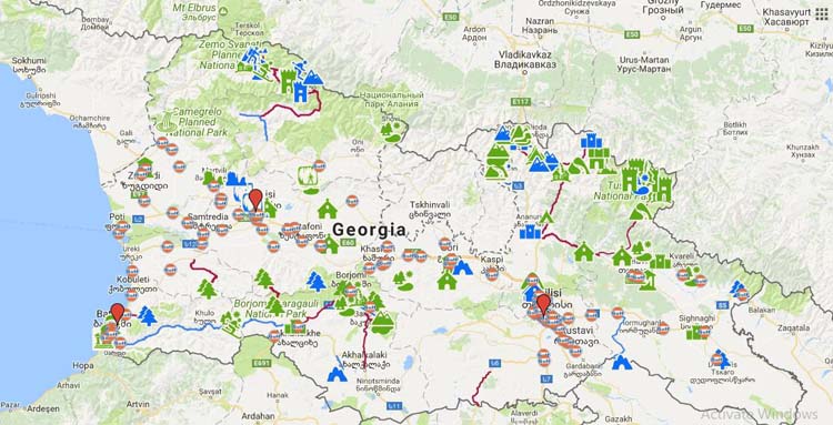 Georgia Road Map Detailed Georgia Road Map Stock Illustrations